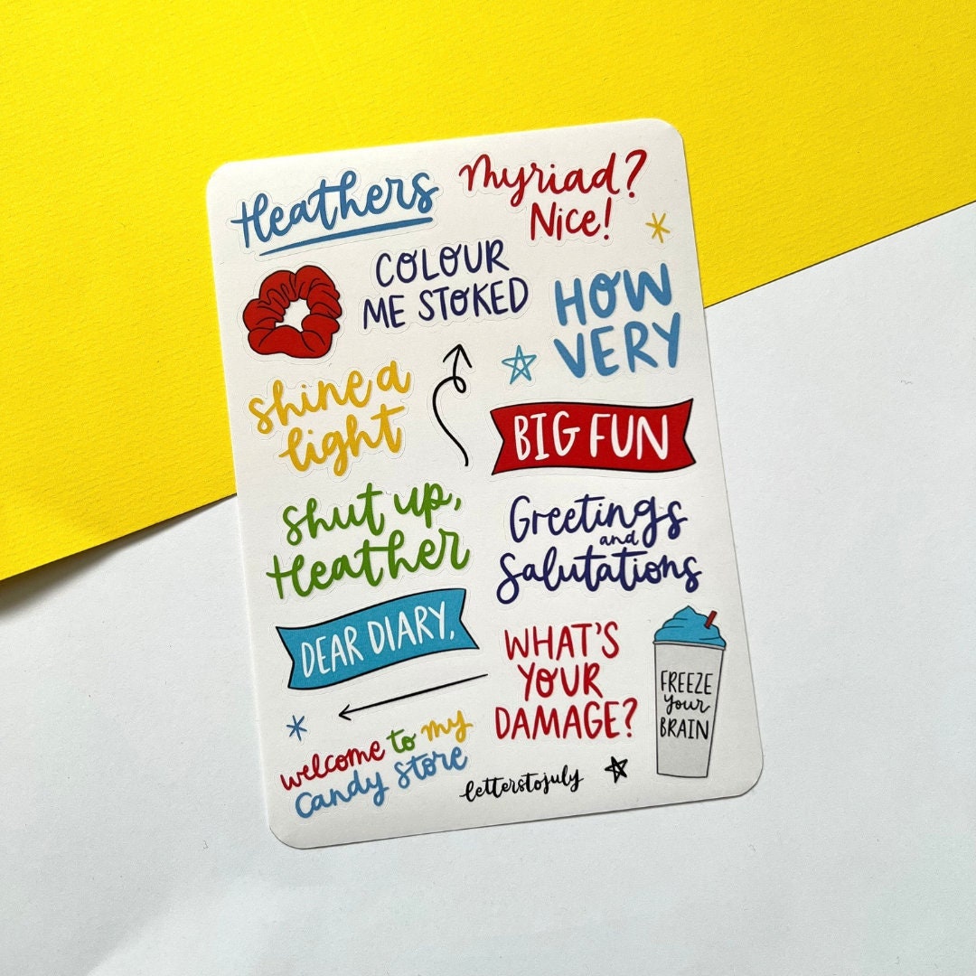 Heathers the Musical Inspired Sticker Sheet - Etsy