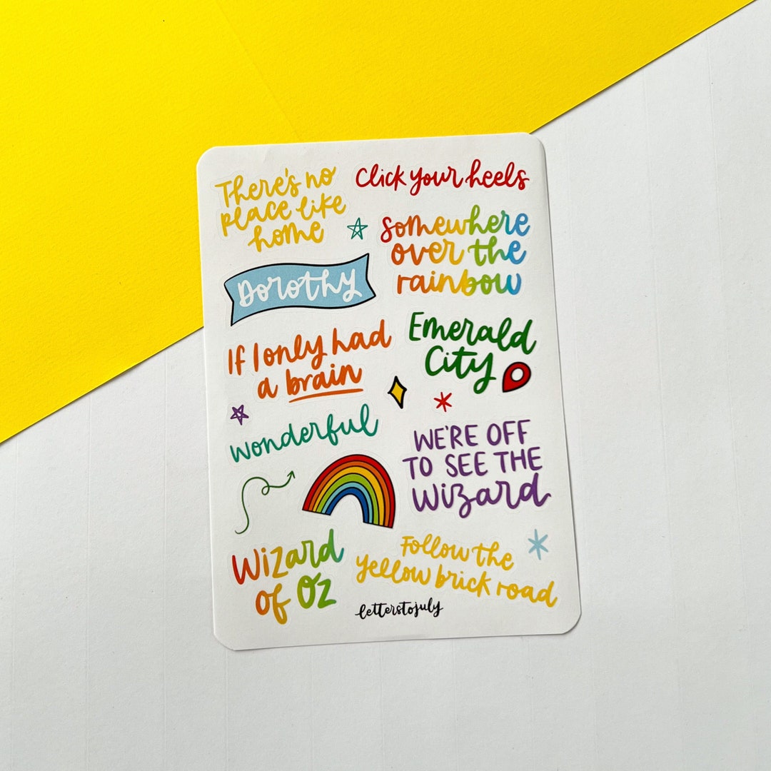 The Wizard of Oz Inspired Sticker Sheet - Etsy