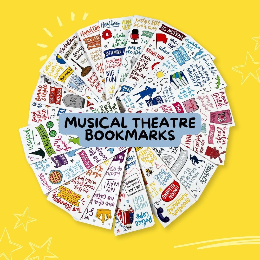 Musicals Inspired Bookmark (musical Theatre Bookmarks, Stagey Musical ...