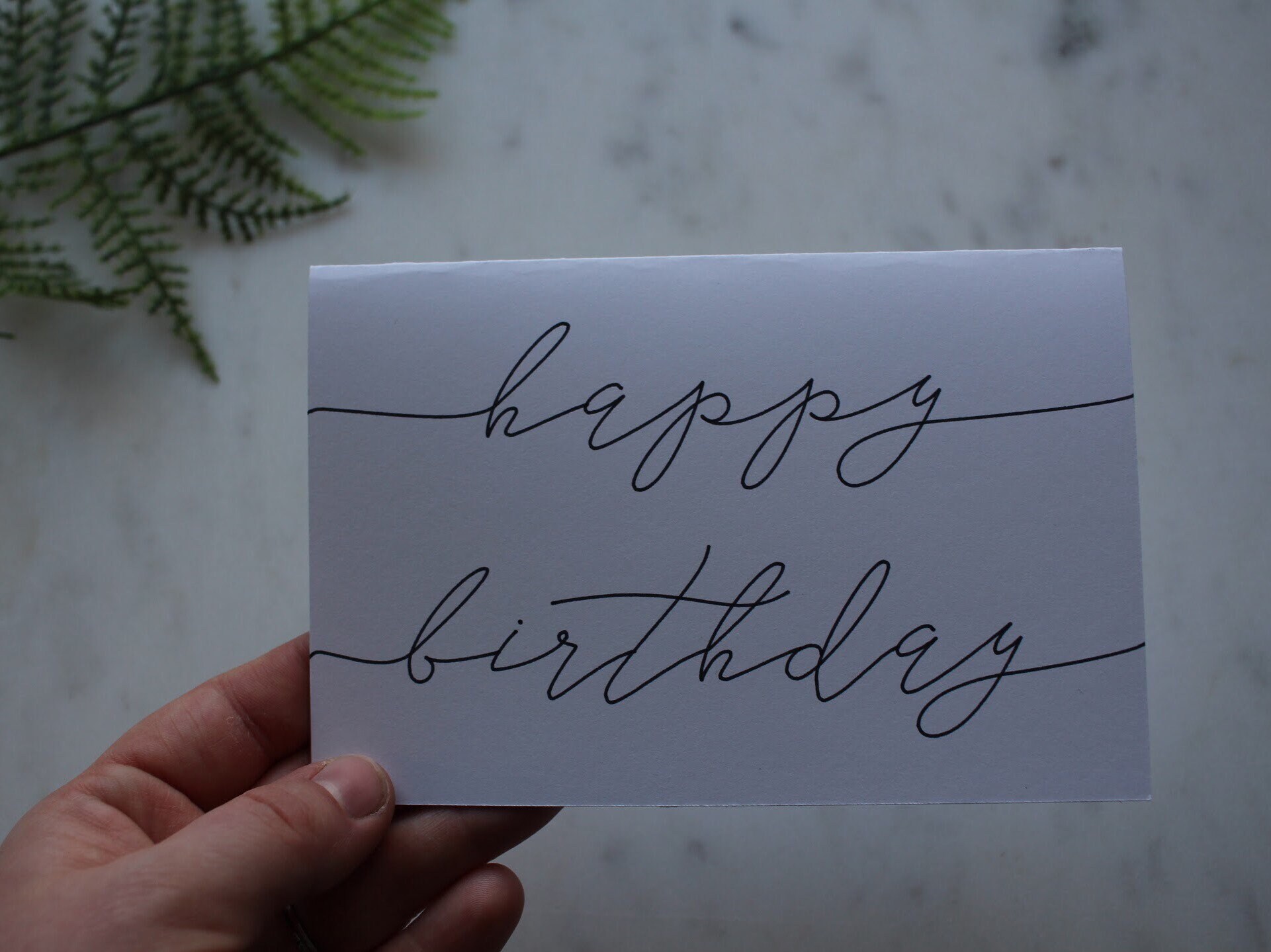 Happy Birthday Cursive Card For Him and For Her | Etsy