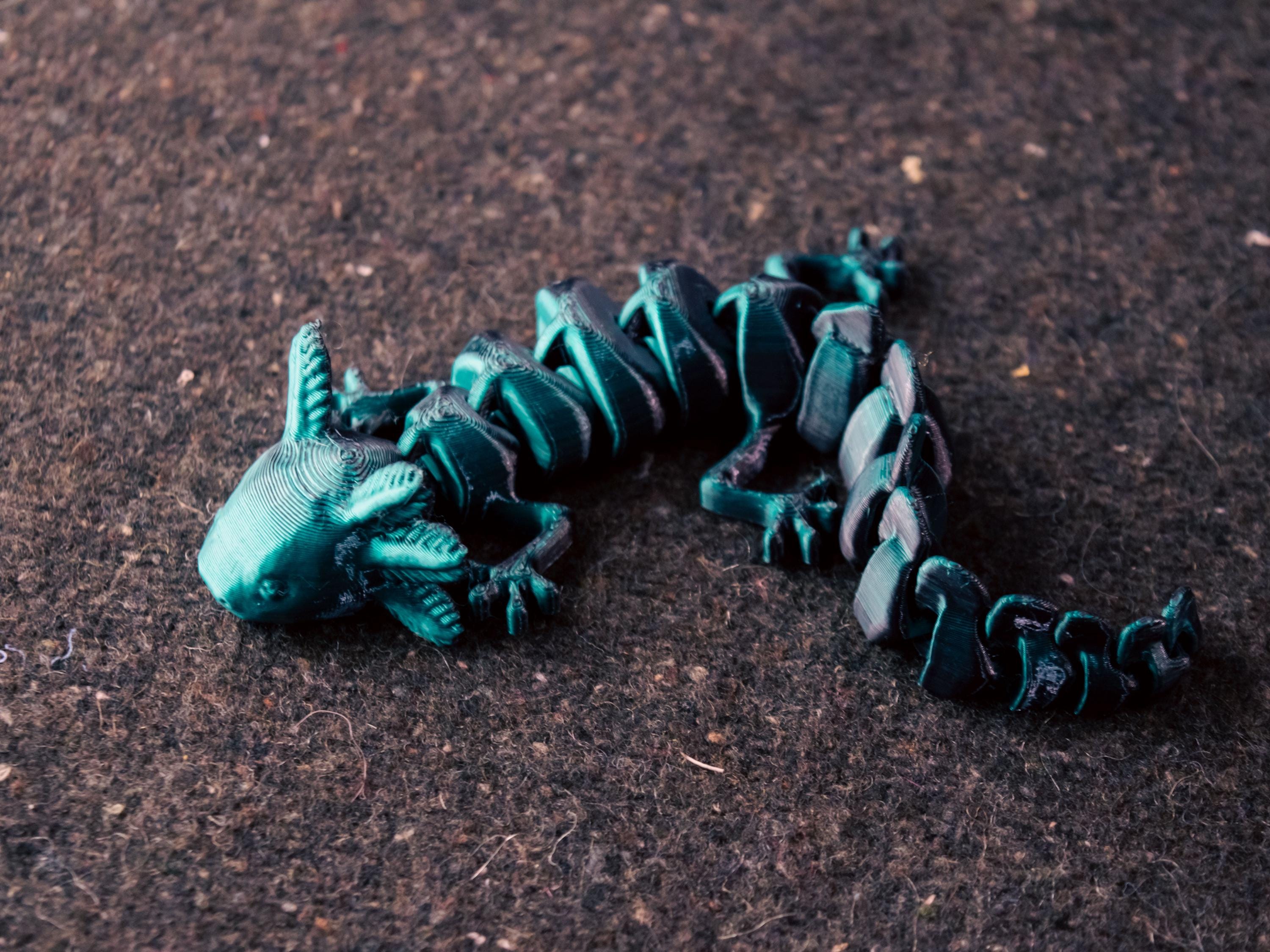 Articulated Axolotl | 3D Printed Fidget Toy, Colorful, Movable Flexible ...