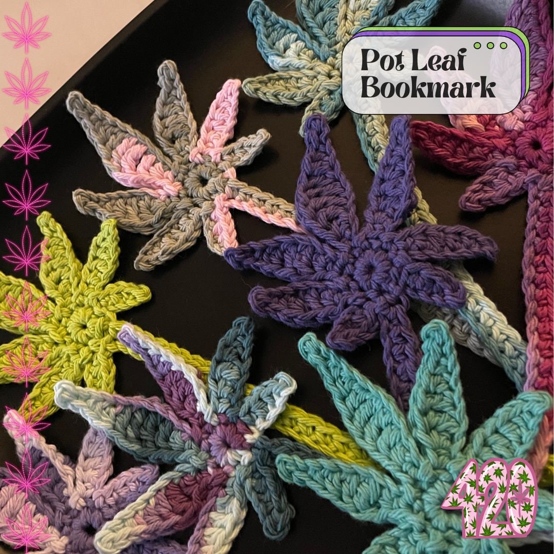 Boho Crochet Weed Leaf Bookmark - Fun Reading Accessory - Etsy