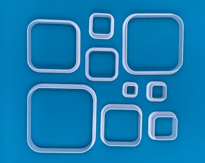 Rounded Square Cookie Cutter From Mini to Large Round Corners Polymer ...