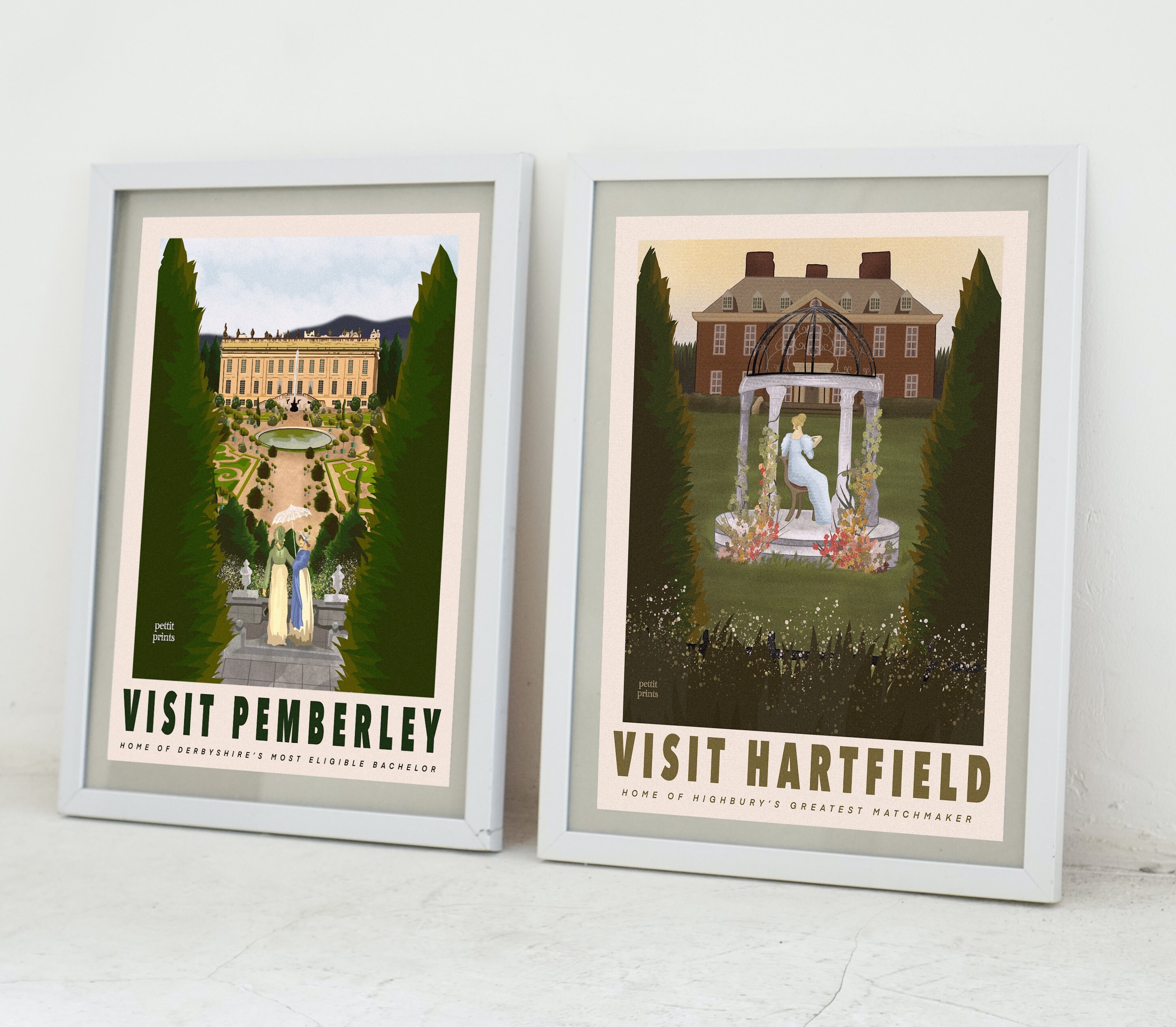 Emma Jane Austen Visit Hartfield Vintage Travel Poster - Etsy