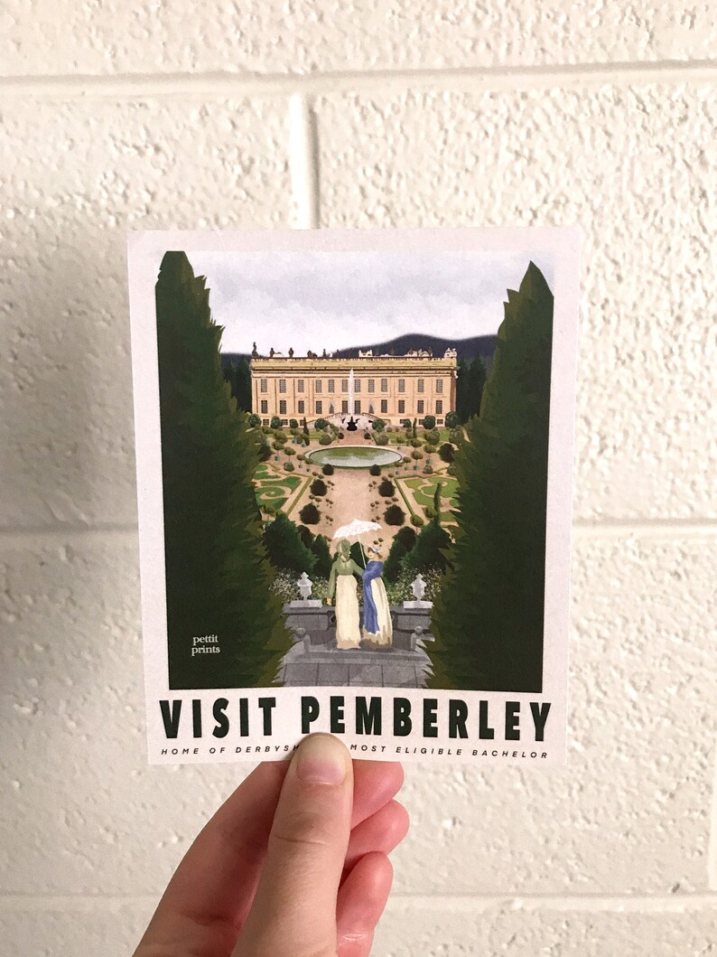 Digital Download, Pride and Prejudice Pemberley Travel Poster, Digital ...