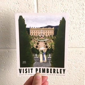 Pride and Prejudice Pemberley Travel Poster, Digital Art Travel Poster ...