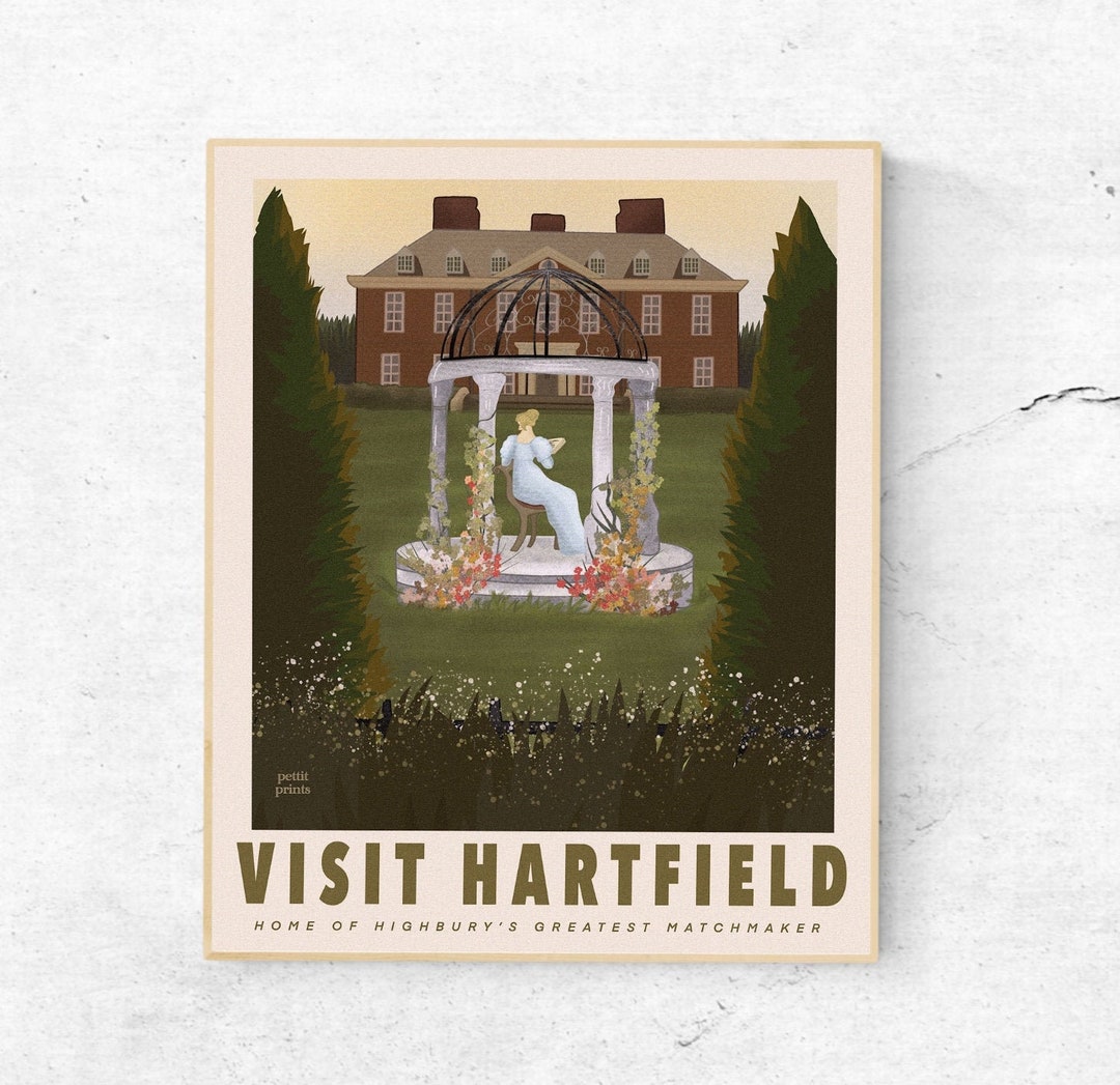 Emma Jane Austen Visit Hartfield Vintage Travel Poster - Etsy