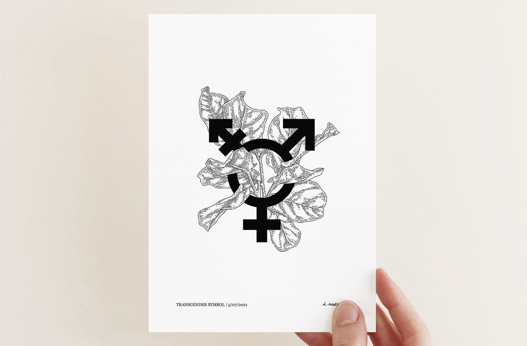 Transgender Post Card Transgender Symbol A6 Hand Drawn - Etsy UK