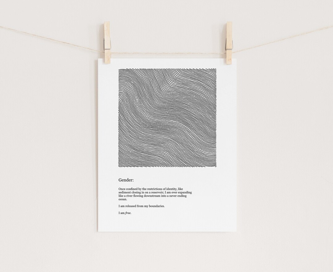 Transgender Art Print | Gender Pattern & Poetry | Line Art Illustration ...