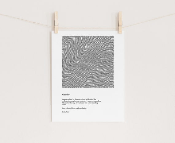 Transgender Art Print Gender Pattern & Poetry Line Art - Etsy