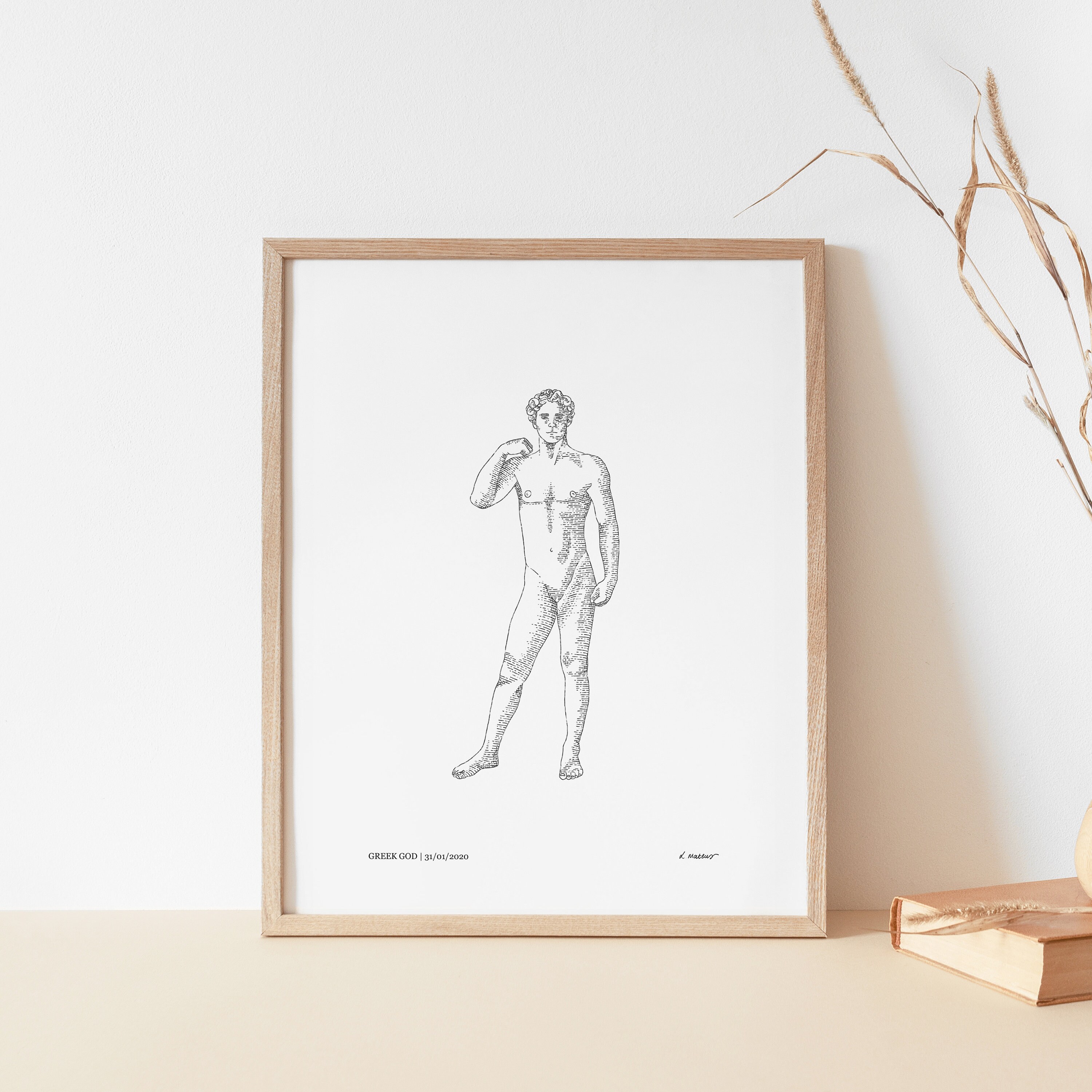 Transgender Art Print 2 Pack Greek Gods Line Art | Etsy