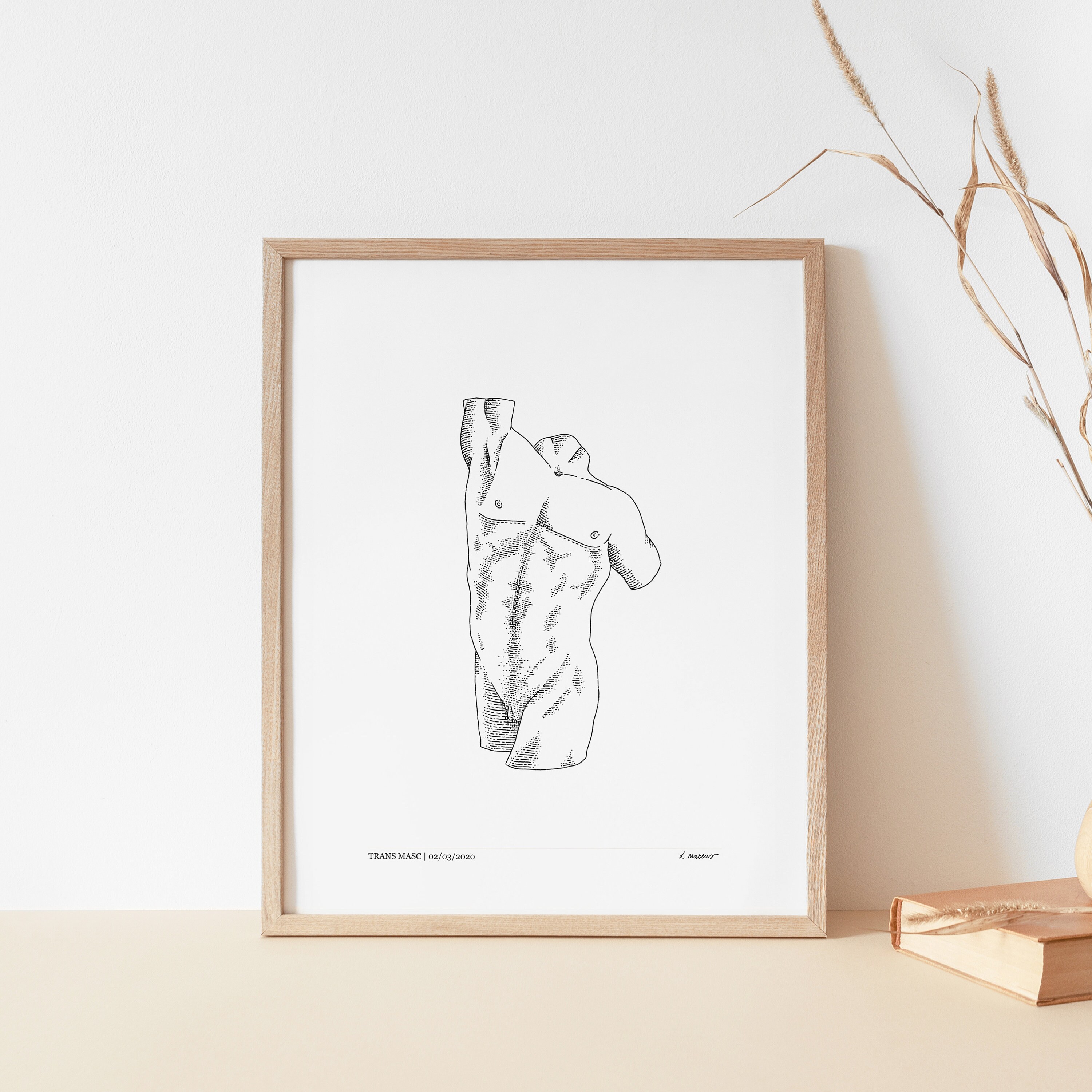 Transgender Art Print 2 Pack Trans Masc And Femme Nude Bodies Etsy Uk