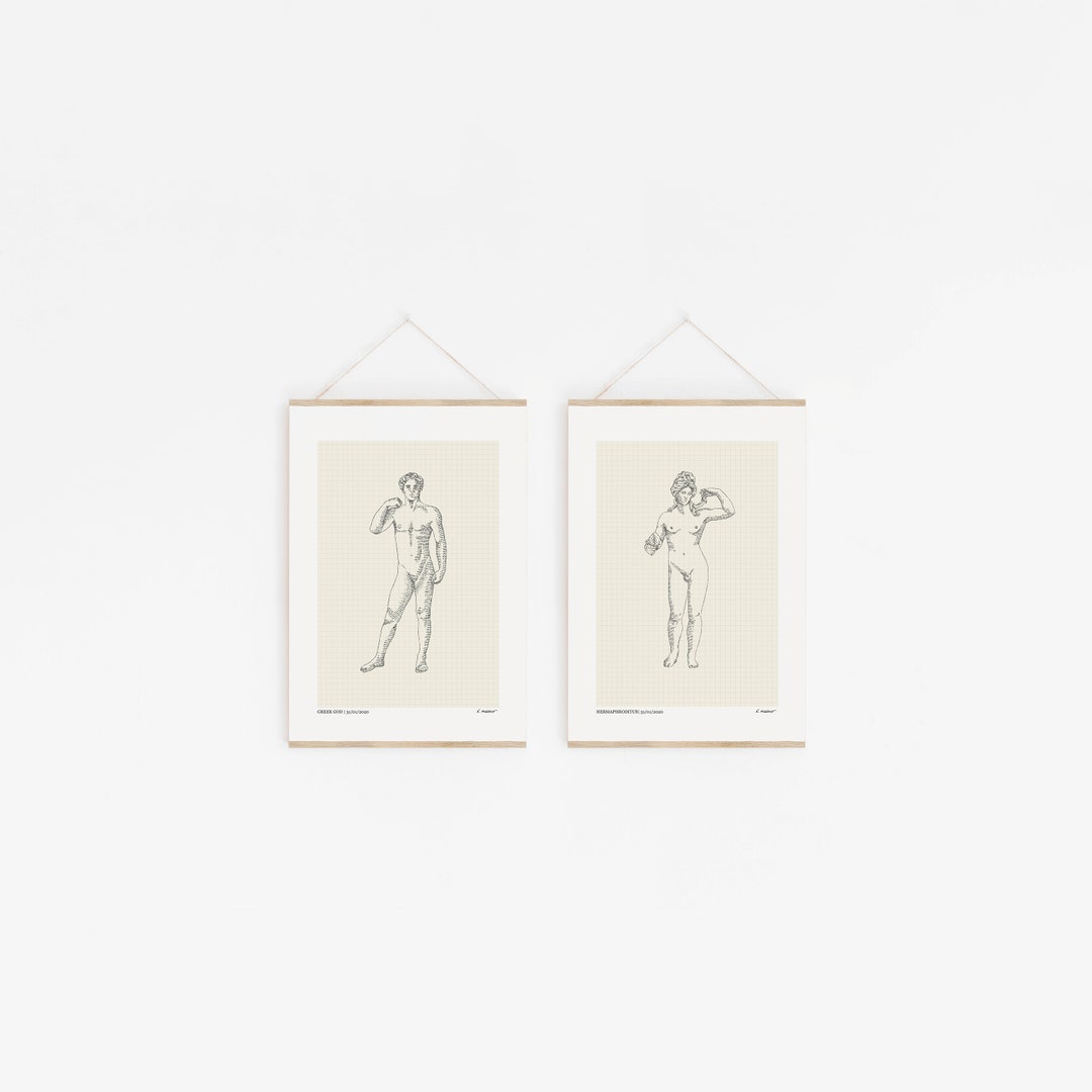Transgender Art Print 2 Pack Greek Gods Line Art - Etsy