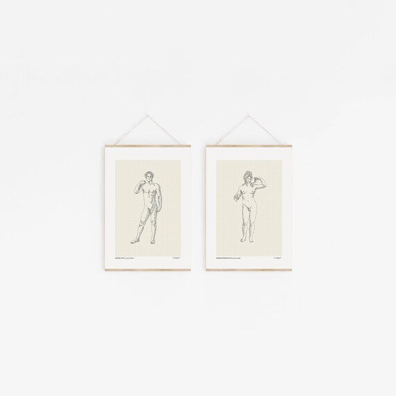Transgender Art Print 2 Pack Greek Gods Line Art | Etsy