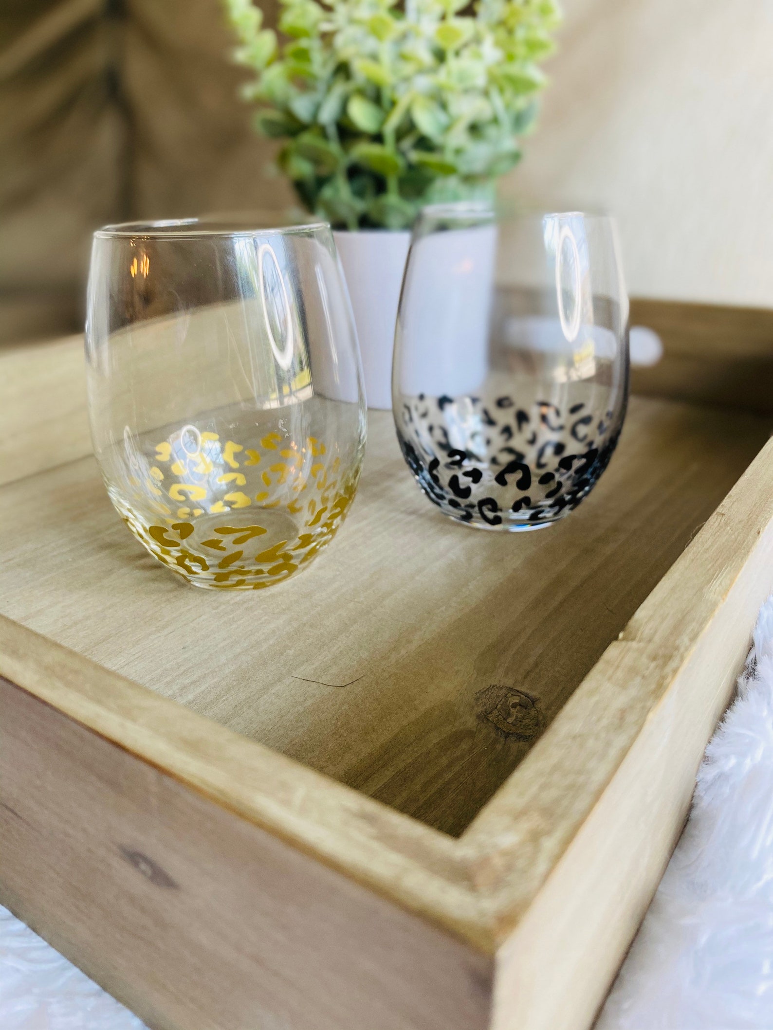 Leopard Wine Glass | Wine Glass | Gift for Her | Leopard Print | House ...