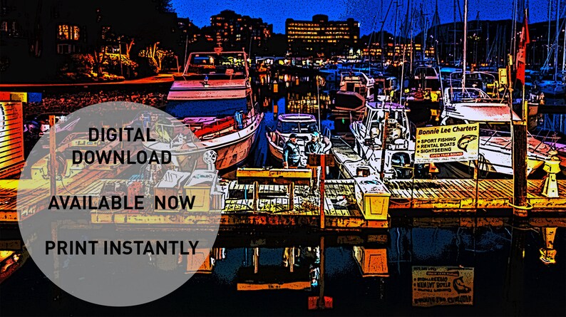 Dock Print, Fishing Dock Digital Print, Colorful Printable Design ...