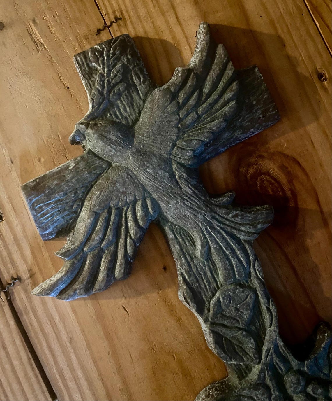 Metal Cross With Dove Grave Marker Headstone Wall Hanging - Etsy