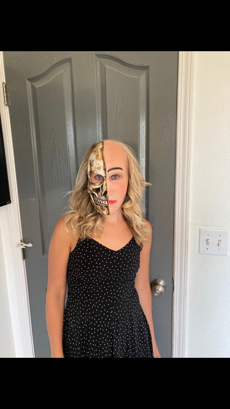 Half Skull Half Human Half Mask - Etsy