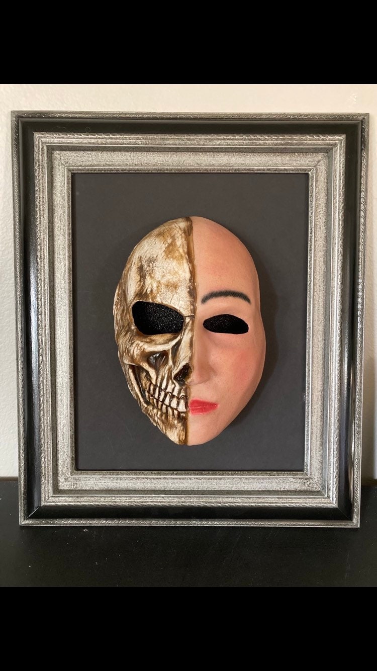 Half Skull Half Human Half Mask - Etsy