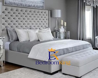 Georgina Chesterfield Wingback Studded Bed Frame Luxury Available in ...