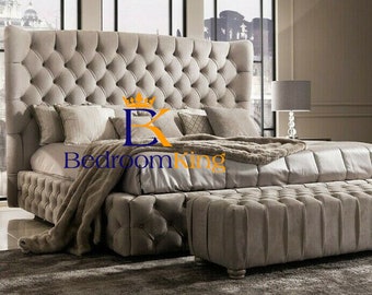 Kestrel Chesterfield Wingback Buttoned Bed Frame Available in Double ...