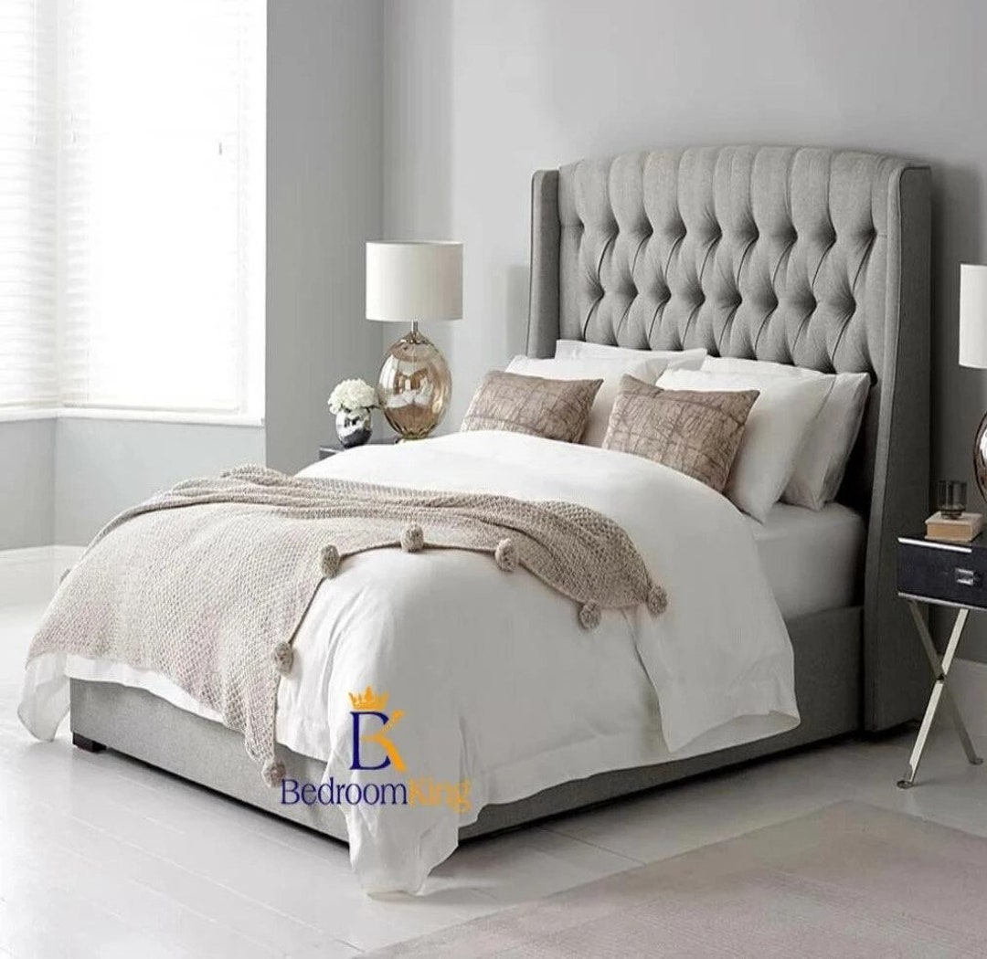 Mayfair Wingback Chesterfield Bed Frame Available in 4ft6, 5ft, 6ft ...