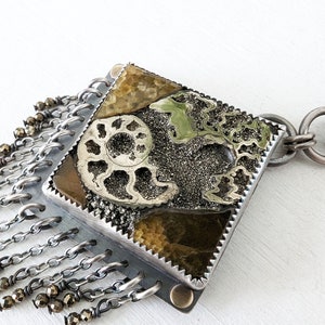 Extraordinary Machine Pendant Ox Sterling Silver Square Bead Fringe 2 ...