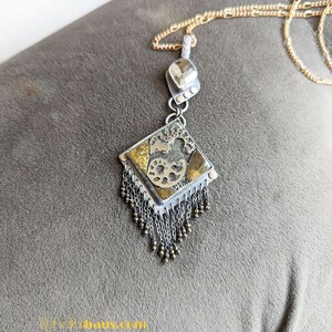 Extraordinary Machine Pendant Ox Sterling Silver Square Bead Fringe 2 ...