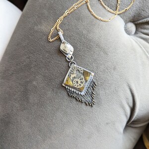 Extraordinary Machine Pendant Ox Sterling Silver Square Bead Fringe 2 ...