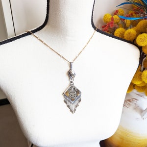 Extraordinary Machine Pendant Ox Sterling Silver Square Bead Fringe 2 ...