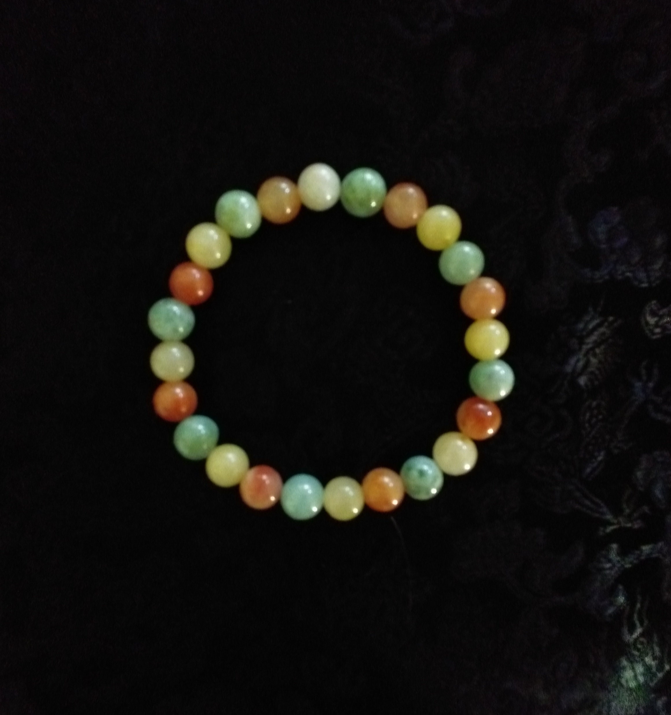 100% Multi Color Jade Bracelet. Original Color Jade Bracelet. Good Luck ...