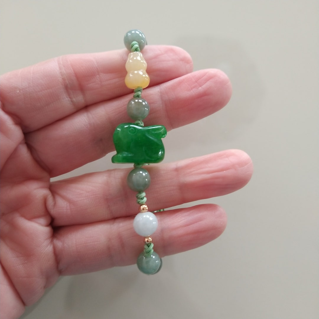 Zodiac Rabbit Aventurine Bracelet. Original Color and High Quality Jade ...