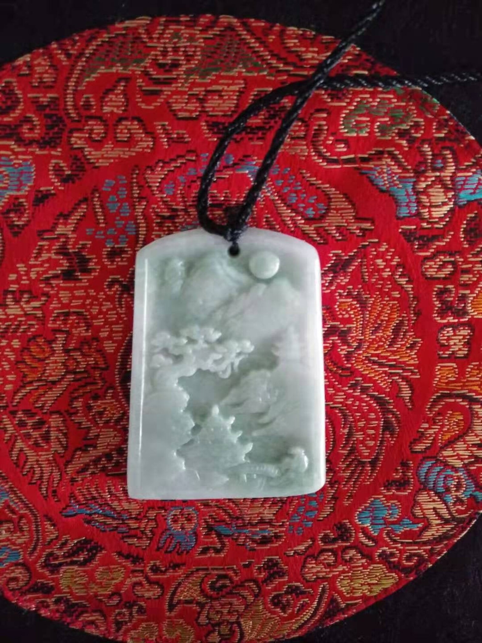 100% carved jade Landscape pendant. Beautiful and high quality | Etsy