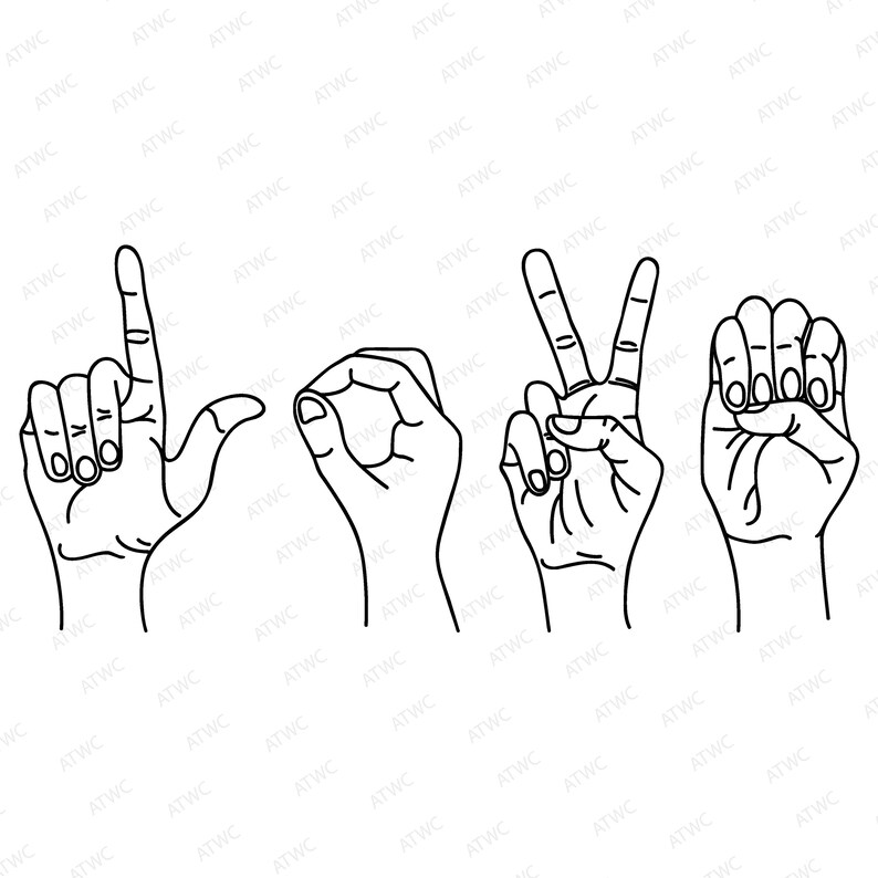 Love ASL DIGITAL Svg Cut File, ASL Svg, Love, Svg, Sign Language Svg ...