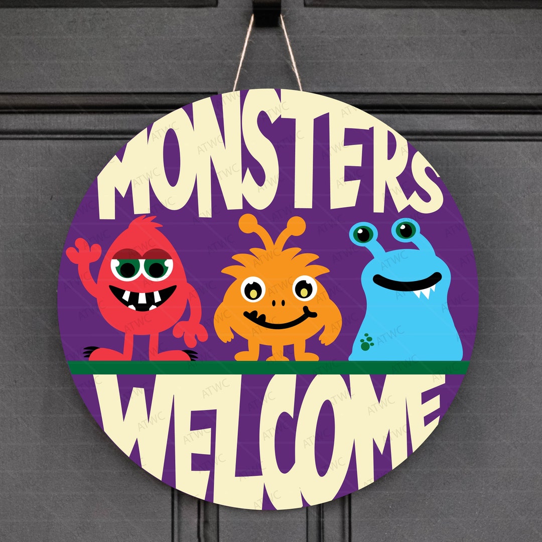 Monsters Welcome Halloween DIGITAL SVG Cut File, Halloween Svg, Monster ...