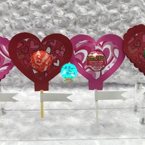 Heart Lollipop Holder Template DIGITAL Cut File, Valentine's Day ...