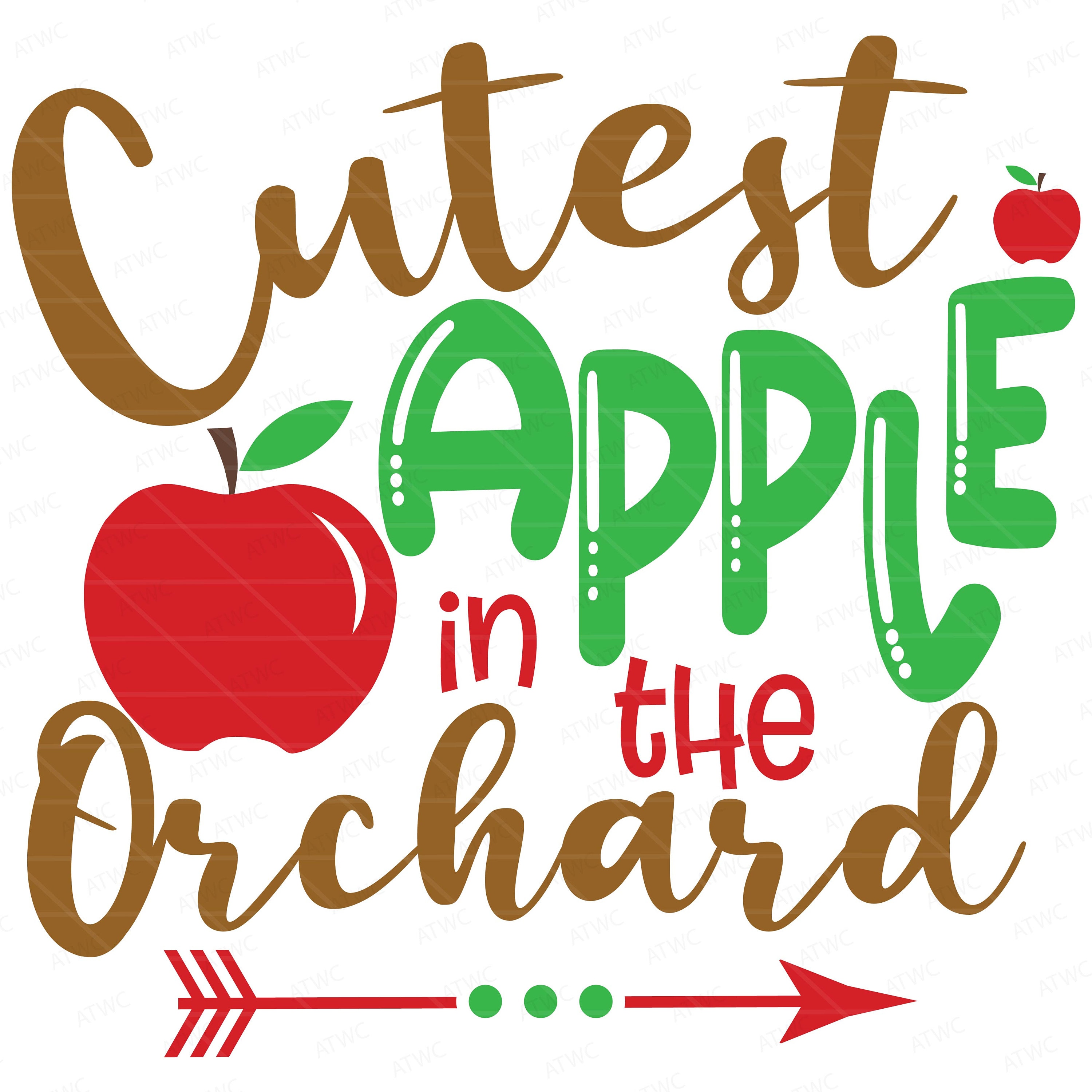 Cutest Apple in the Orchard DIGITAL Svg Cut File Apple Svg | Etsy