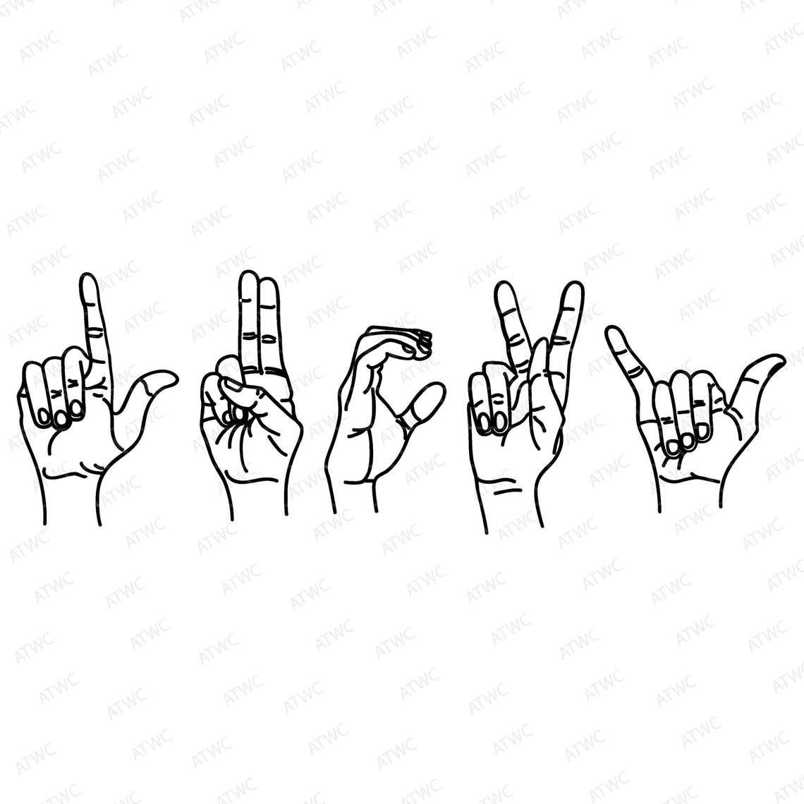Lucky ASL DIGITAL Svg Cut File ASL Svg Lucky Svg Sign | Etsy