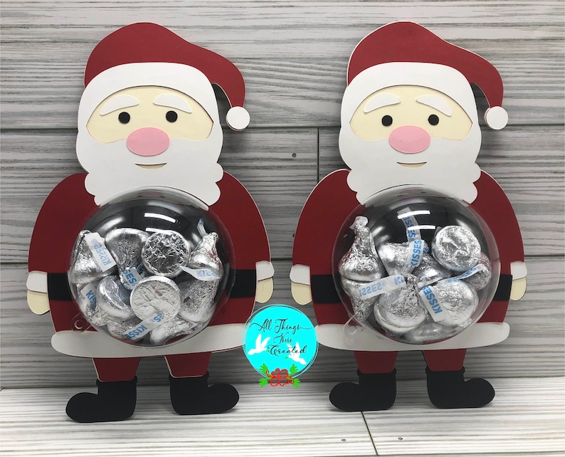 Christmas Santa Candy Dome SVG With Opening Mechanism DIGITAL - Etsy