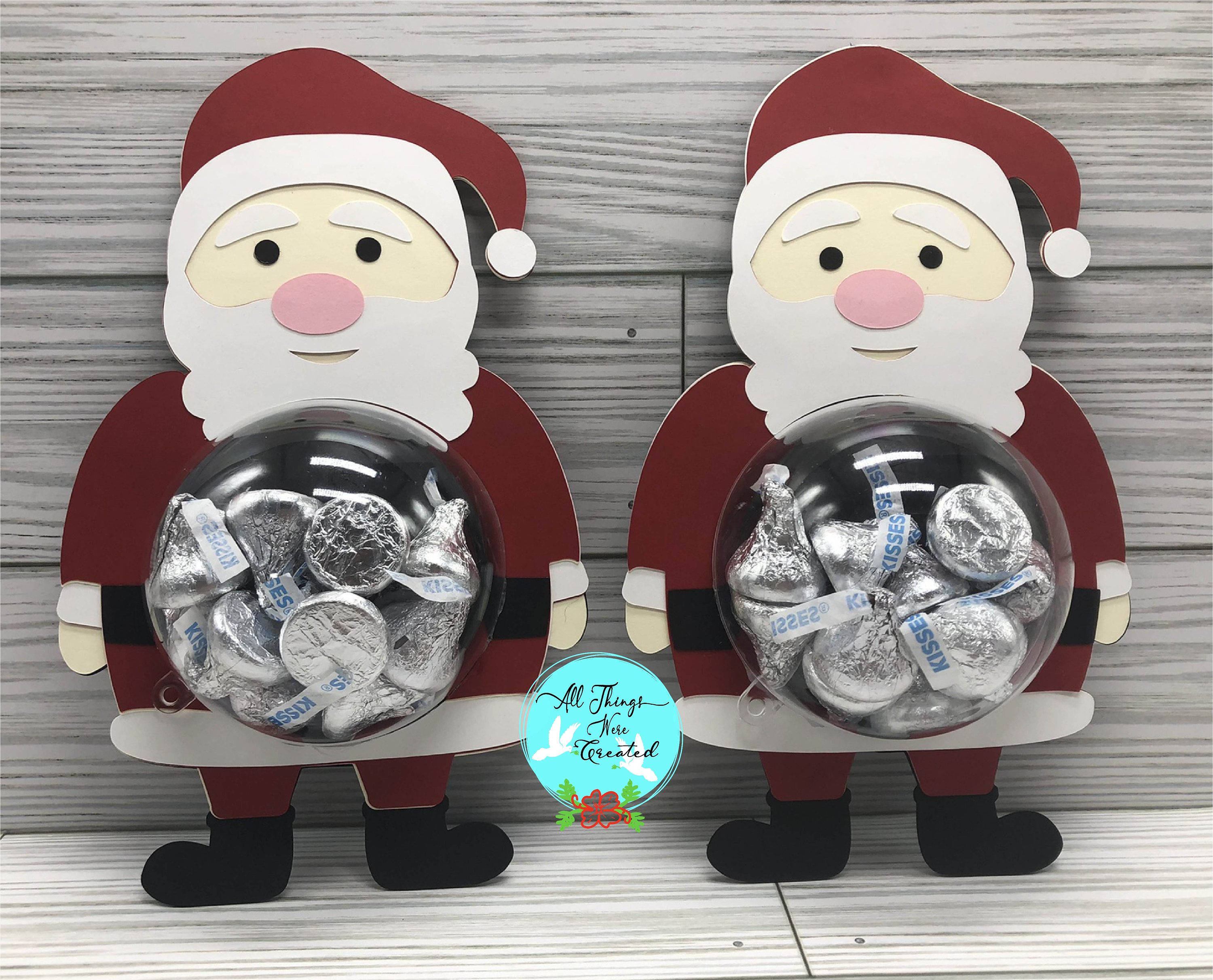 Christmas Santa Candy Dome SVG With Opening Mechanism DIGITAL - Etsy