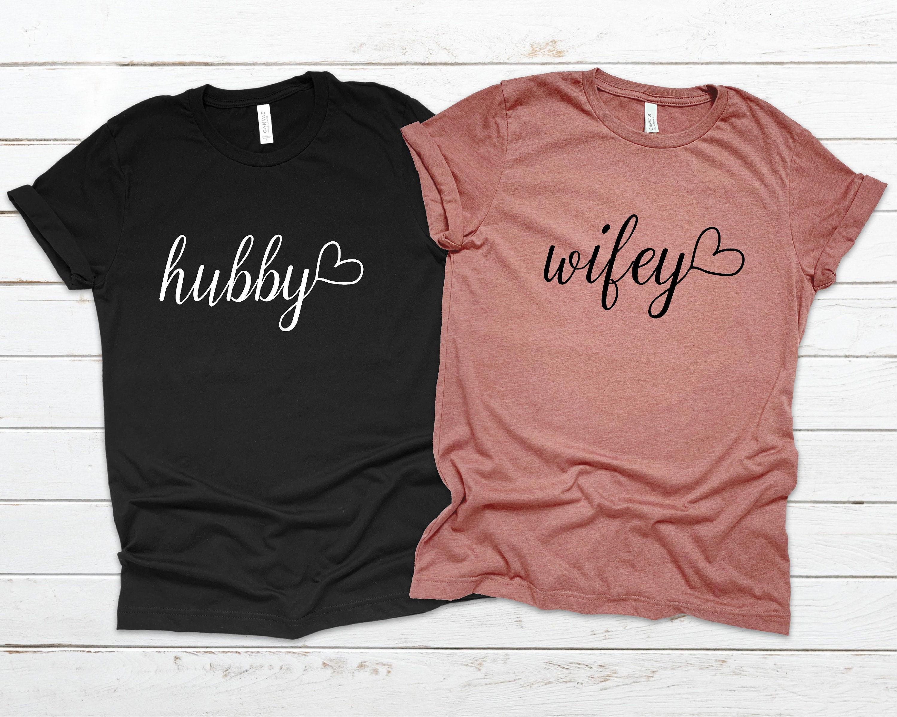 Wifey Hubby Shirts Couple Shirts Wifey Hubby T Shirt Etsy