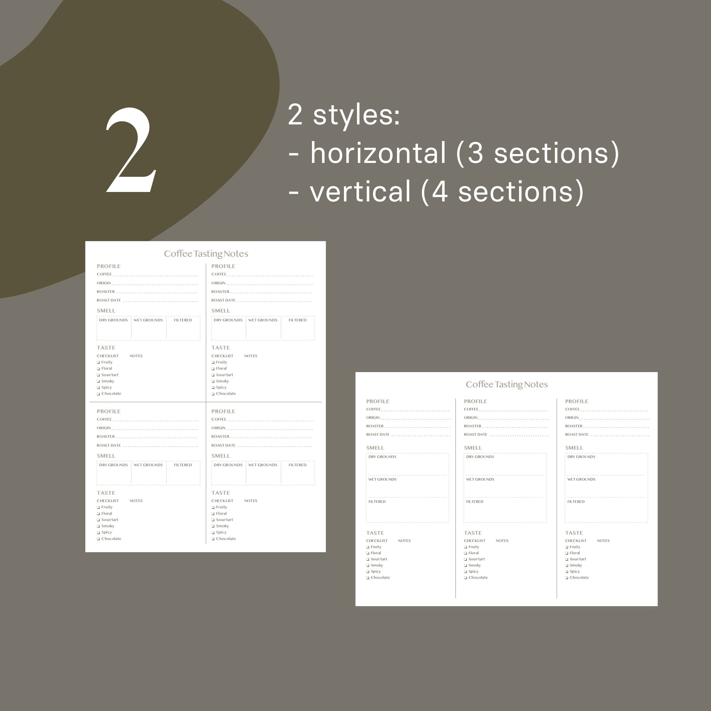 Coffee Tasting Notes PDF • Note-taking Template • 2 Styles, 4 Digital ...