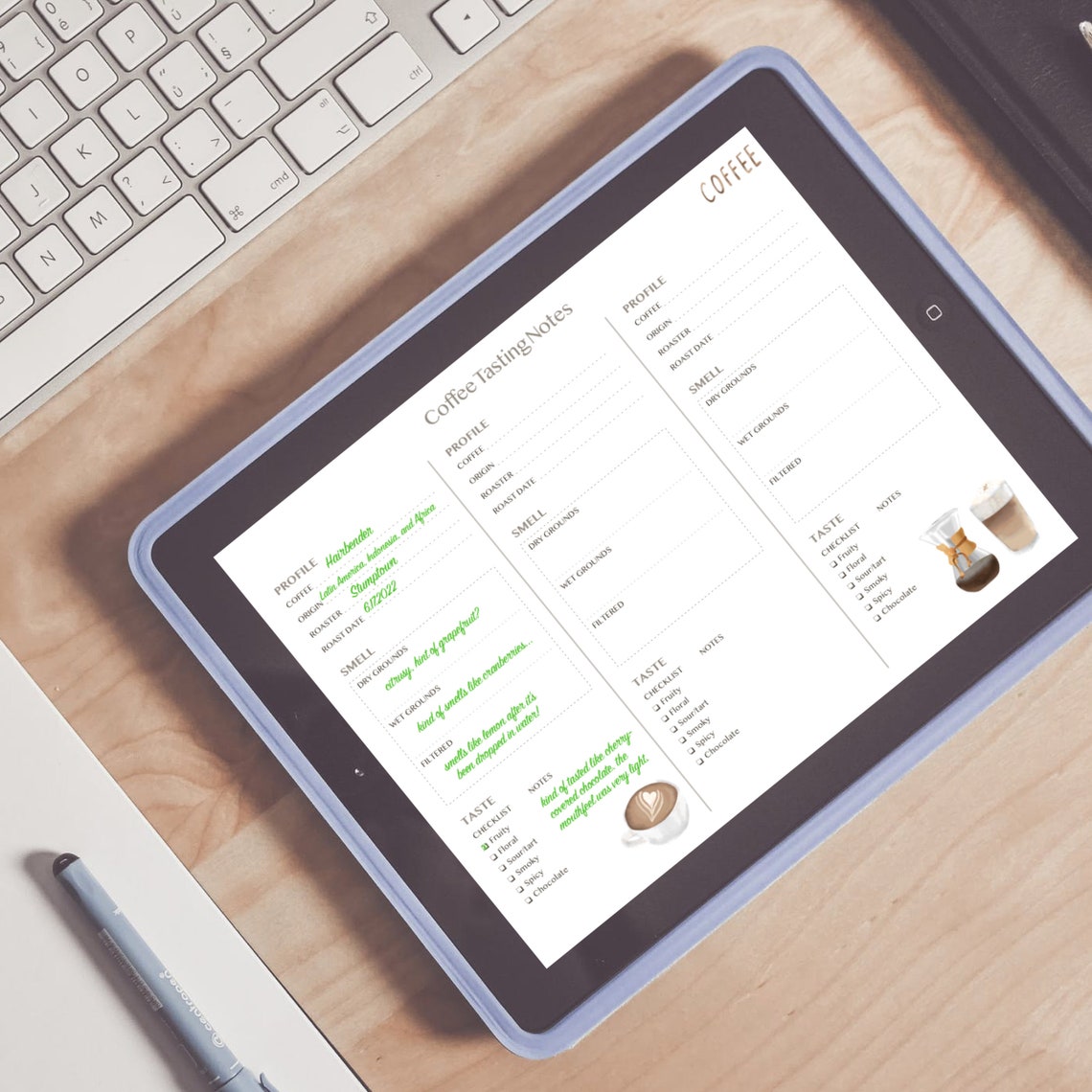 Coffee Tasting Notes PDF • Note-taking Template • 2 Styles, 4 Digital ...
