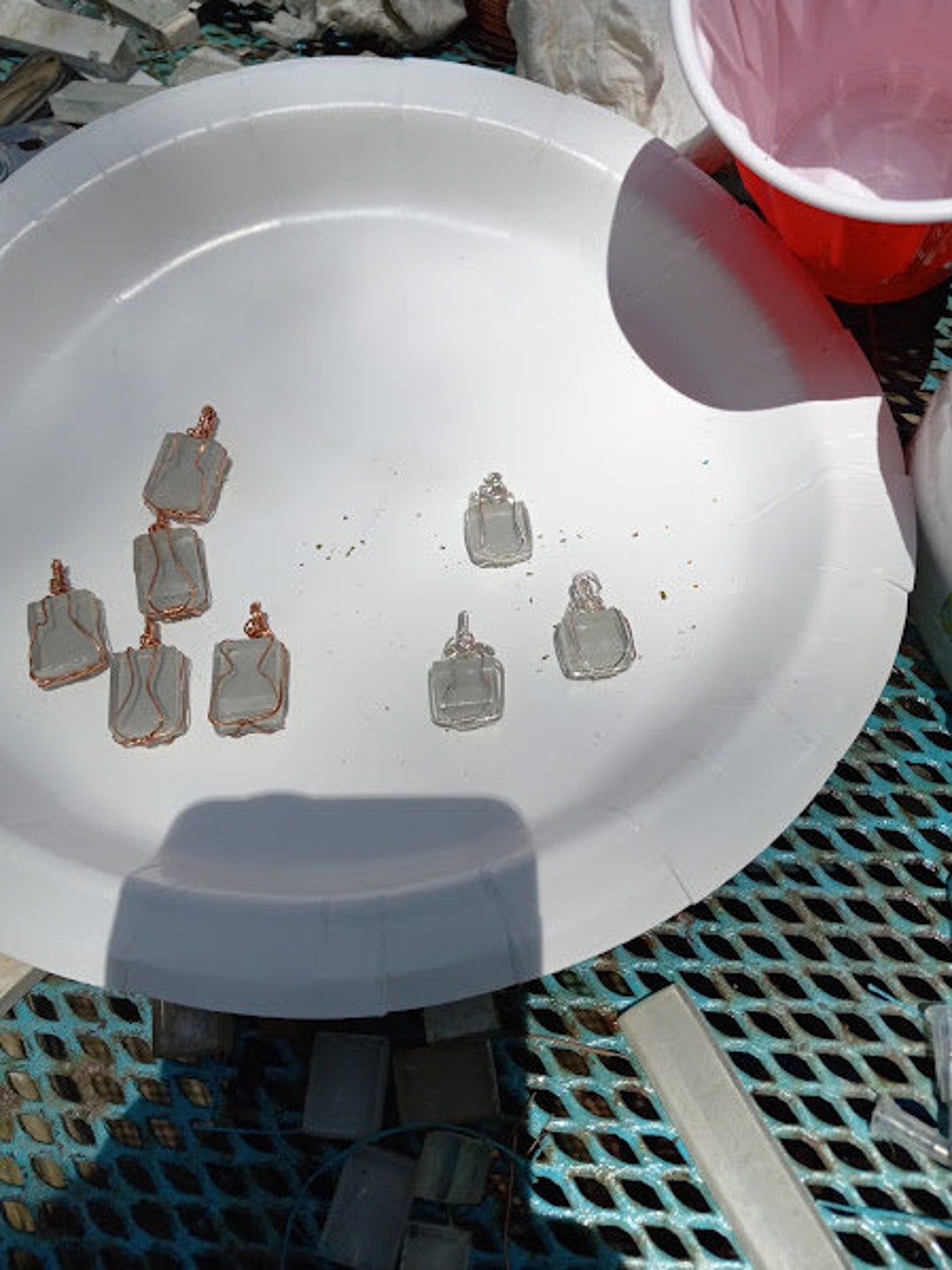 Recycled Tile Glass Necklaces - Etsy