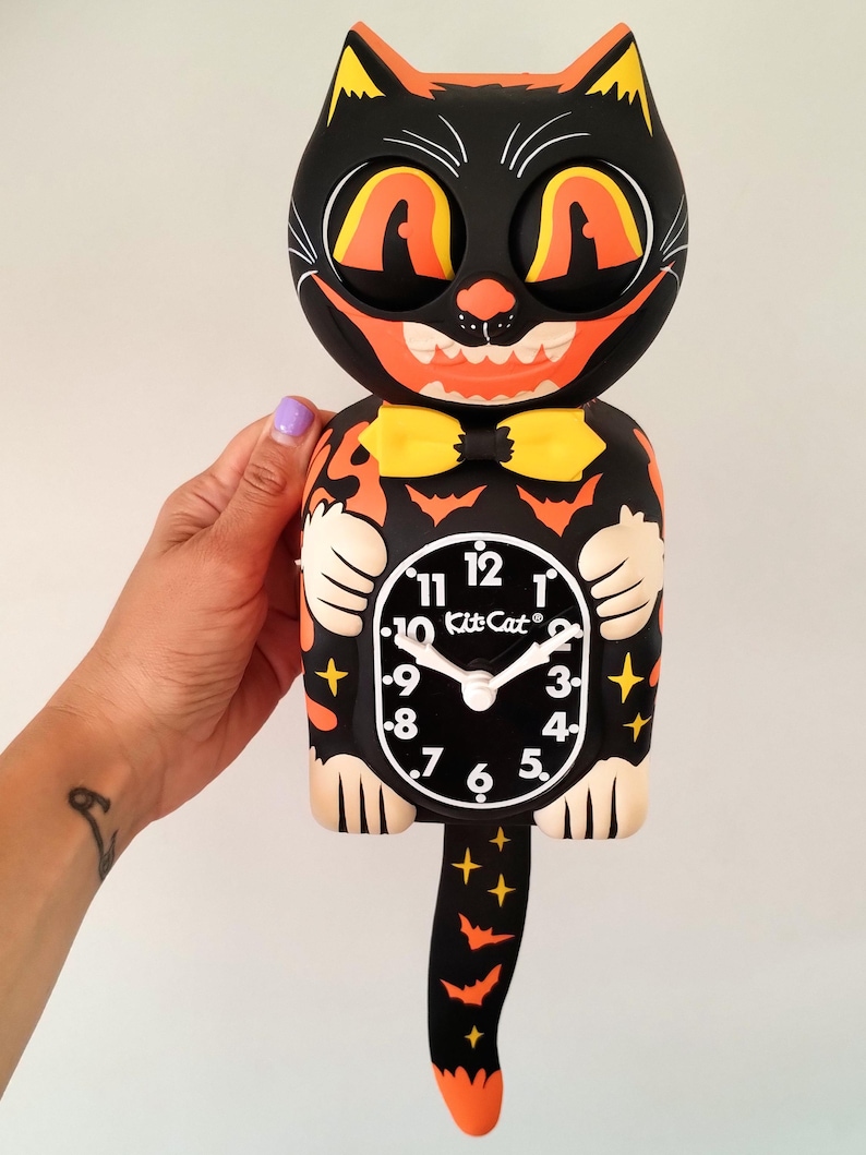 Spooky Cat Vintage Halloween Kit-cat Klock© Custom Clock - Original Art ...
