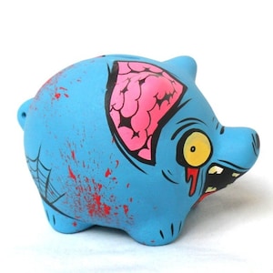 Zombie Piggy Bank - Horror Creepy Monsters Kids Cute Brains Blue ...