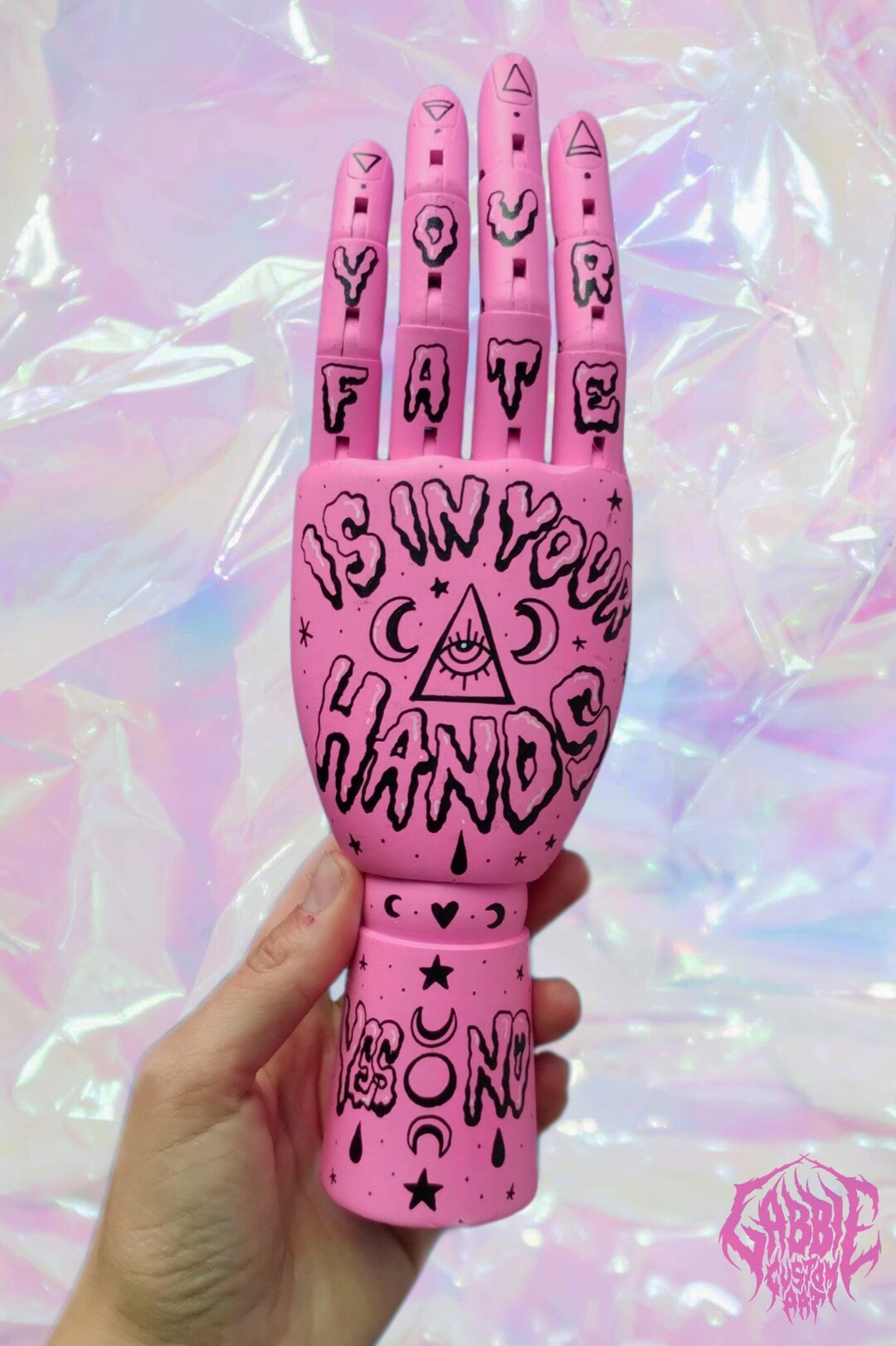 Articulated Pink Wooden Hand (palmistry Tat-a-hand) - Creepy Mystic Art ...