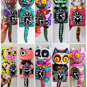 Kit-cat Klock© Custom Clock - Original Art Custom Painted Zombie Kitty ...