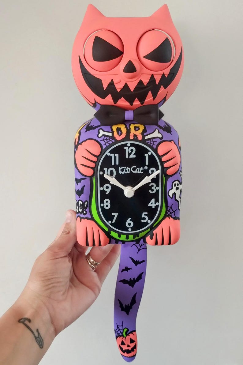 Halloween Kit-cat Klock Custom Clock - Original Art Custom Painted ...