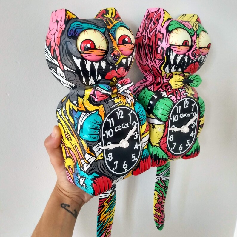 Kit-cat Klock© Custom Clock Original Art Custom Painted - Etsy